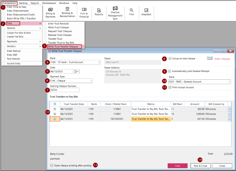 How to Write a Trust Transfer Cheque – Dye & Durham Canada