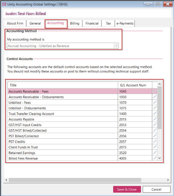 Accounting Methods used in Unity® Accounting – Dye & Durham Canada
